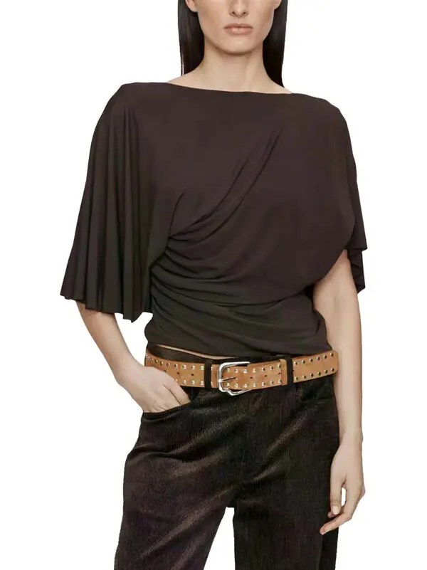Christopher Esber Fluted Jersey Top - Brown