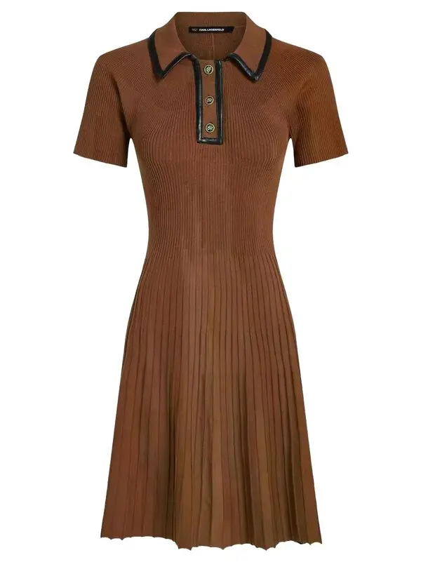 Karl Lagerfeld Button-fastening Polo Dress - Brown