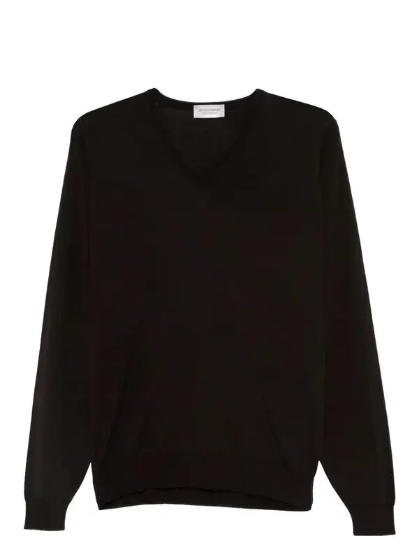 John Smedley Blenheim V-neck Knitwear - Brown