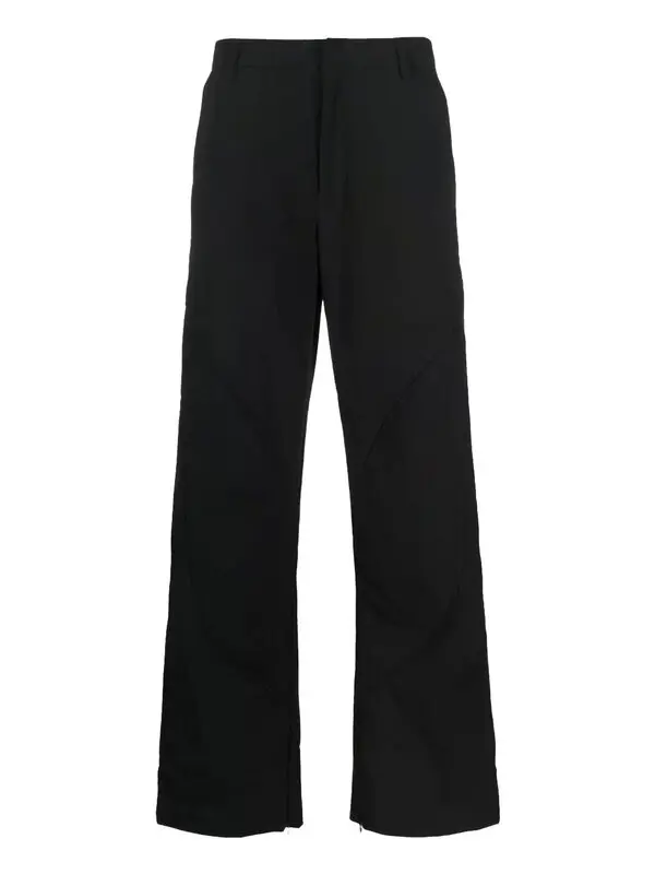 HELIOT EMIL Mid-rise Stud-detailing Trousers - Black