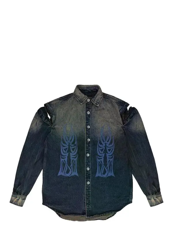 WHO DECIDES WAR Winged Gradient Shirt - Blue