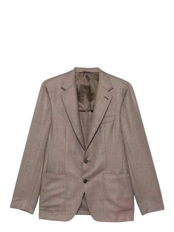 Canali Two-button Herringbone Jacket - Brown