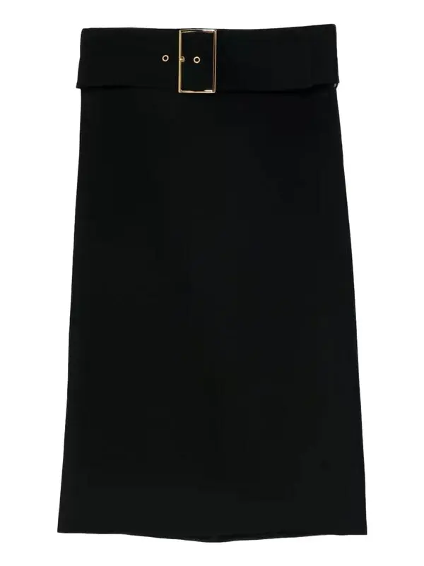 ROWEN ROSE Buckled Mini Skirt - Black