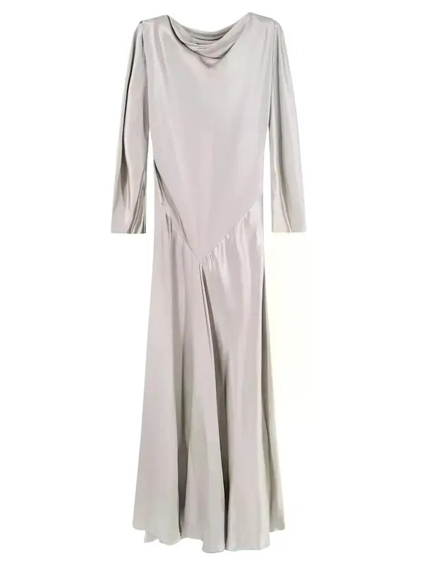 Alberta Ferretti Long Sleeve Cut-out Dress - Grey