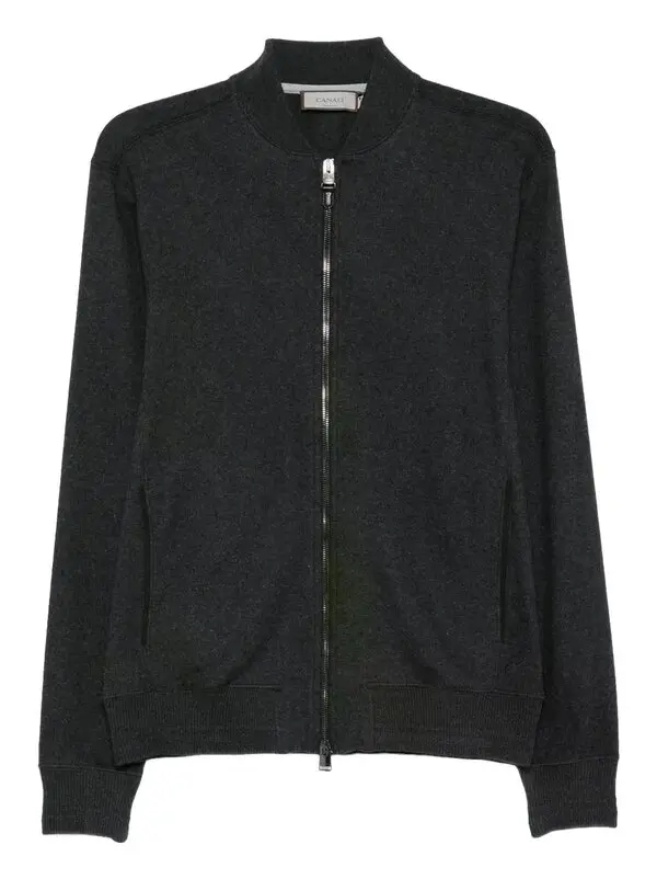 Canali Zip Cotton Jacket - Grey