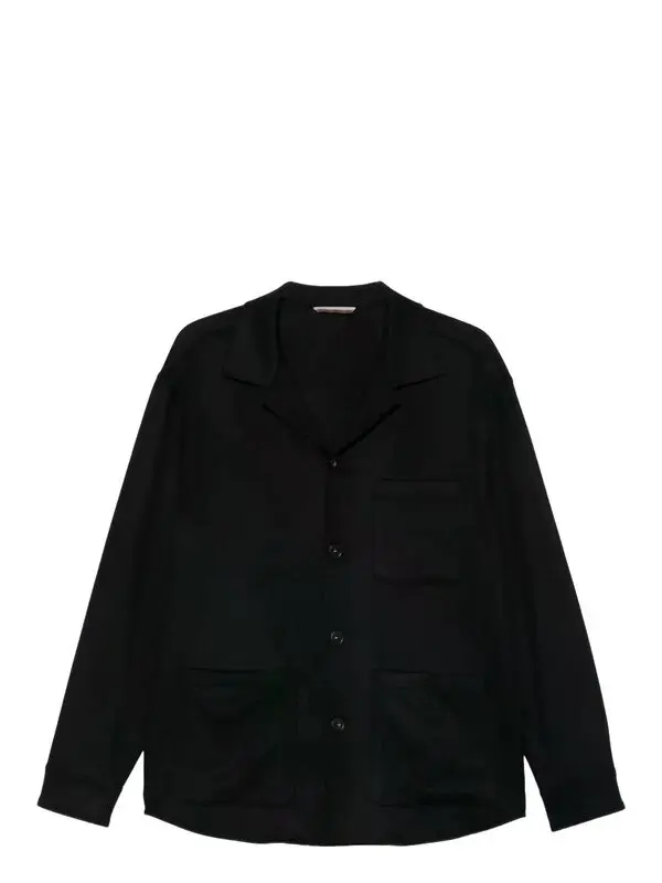 Canali Patch-pocket Button-down Jacket - Black