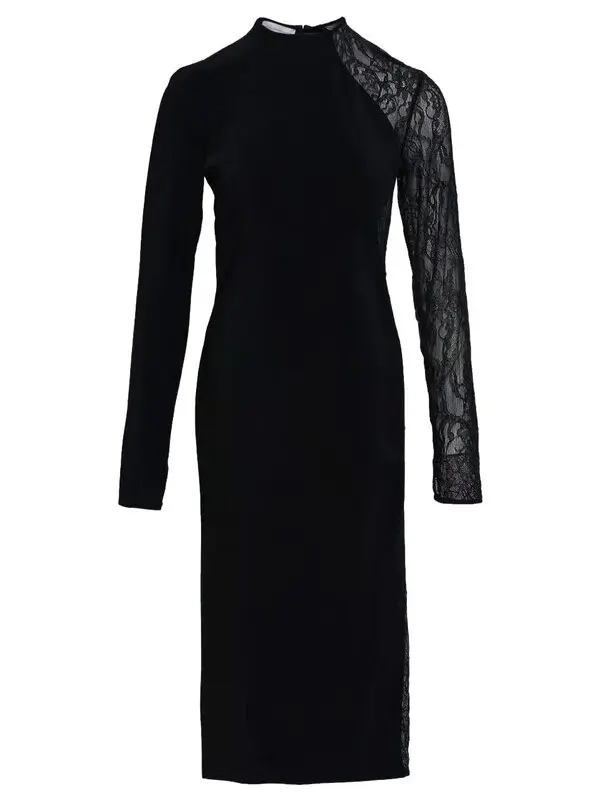 Stella McCartney Lace-trim Crepe Midi Dress - Black