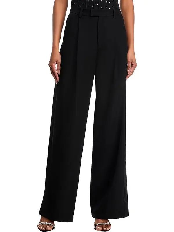 Aqua Wide Leg Trousers - Black