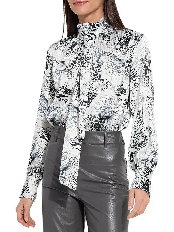 Lyssé Embellished Tie Neck Blouse - Winter Orchid