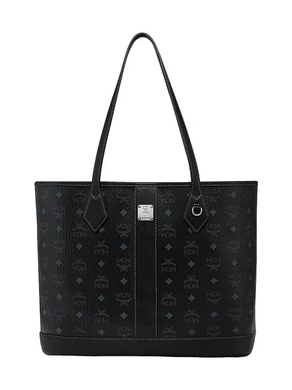 Mcm Liz Medium Visetos Shopper Tote - Black