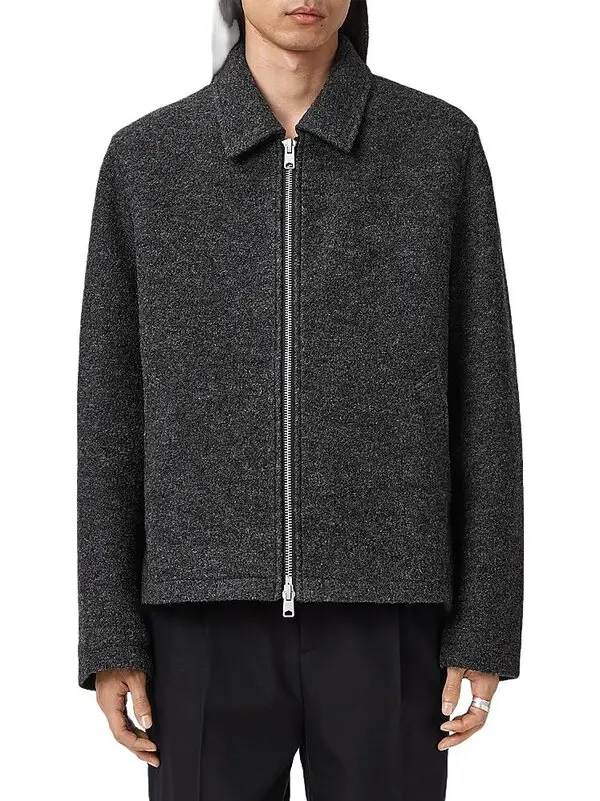 ALLSAINTS Cropped Fit Jacket - Charcoal Grey