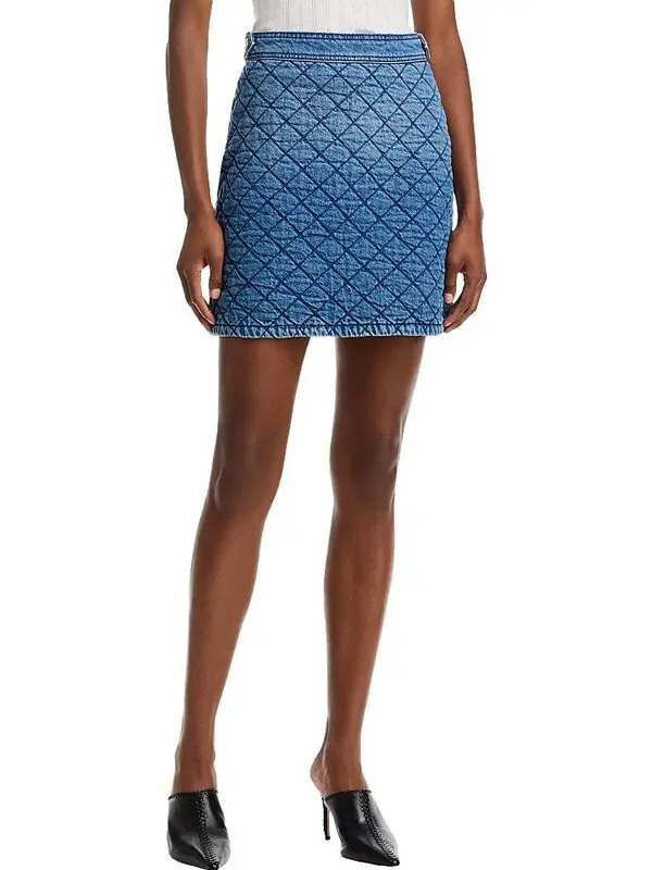 Farm Rio Quilted Mini Skirt - Denim