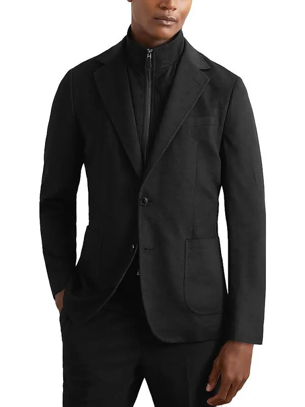 REISS Modern Fit Removable Vest Blazer - Black