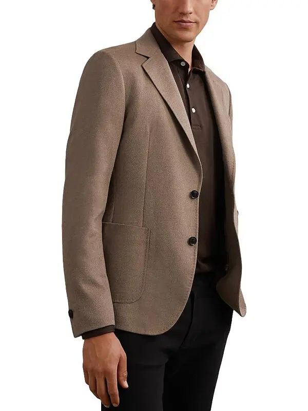 REISS Modern Fit Removable Vest Blazer - Mocha Brown