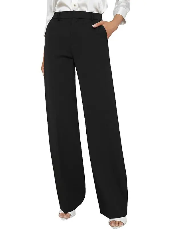 L'Agence Livvy Straight Leg Pants - Black