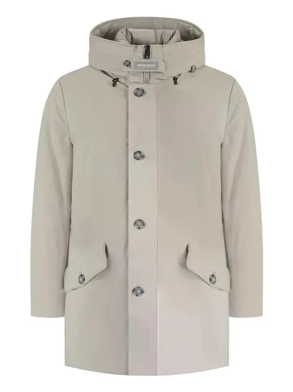 Woolrich Buttoned Hooded Parka - Neutrals