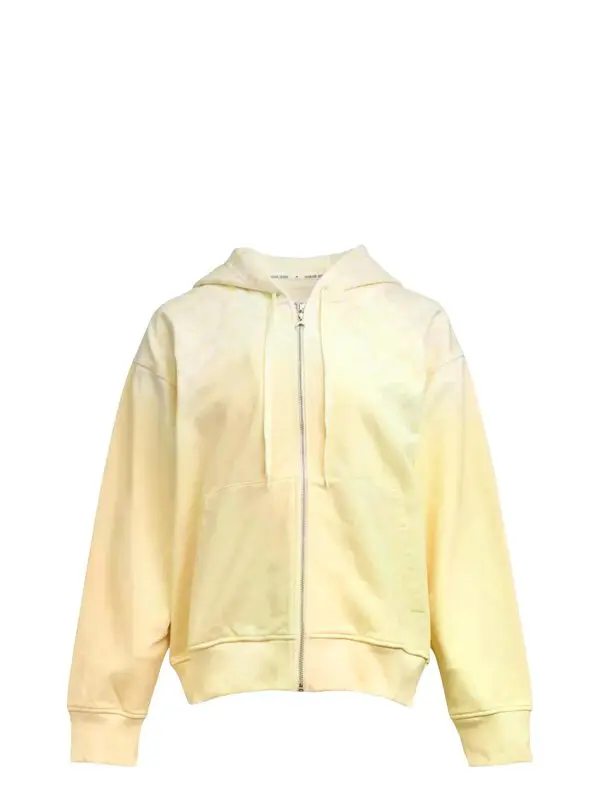 MARINE SERRE Faded Moon Fleece Cropped Zip-up Hoodie - Yellow