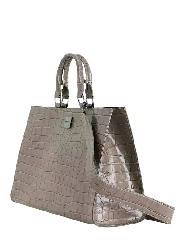 MARC ELLIS Irida Crocodile-effect Tote - Neutrals
