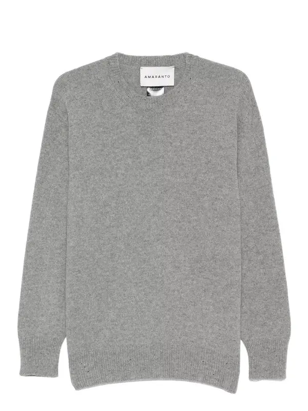AMARANTO Crewneck Long-sleeve Sweater - Grey