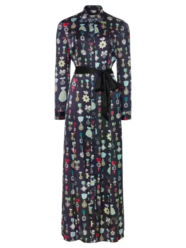 TEMPERLEY LONDON Gloriette Printed Shirt Dress - Blue