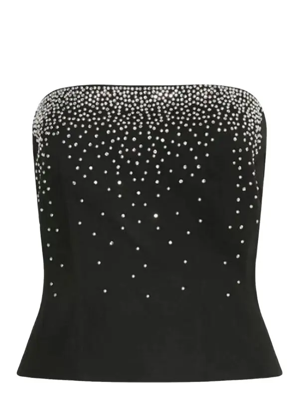 Marella Embellished Strapless Top - Black