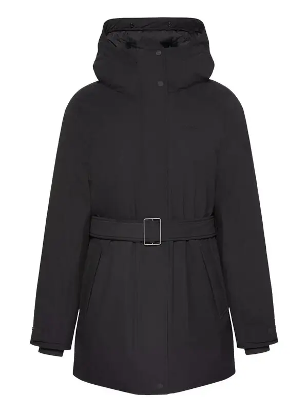 Calvin Klein Hooded Belted Jacket - Black