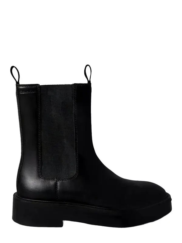 Calvin Klein Leather Chelsea Boots - Black