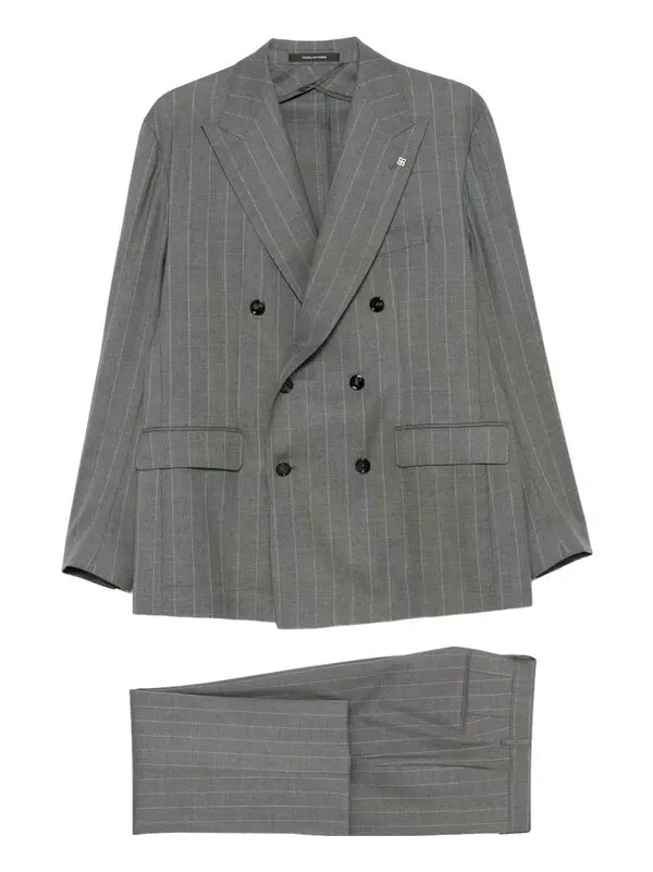 Tagliatore Double-breasted Striped Suit - Grey