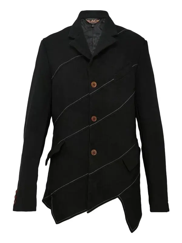 BLACK COMME DES GARÇONS Asymmetric-hem Blazer - Black
