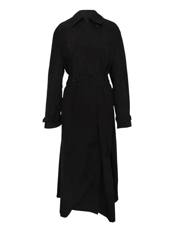 MMAM Long Poncho Trench Coat - Black