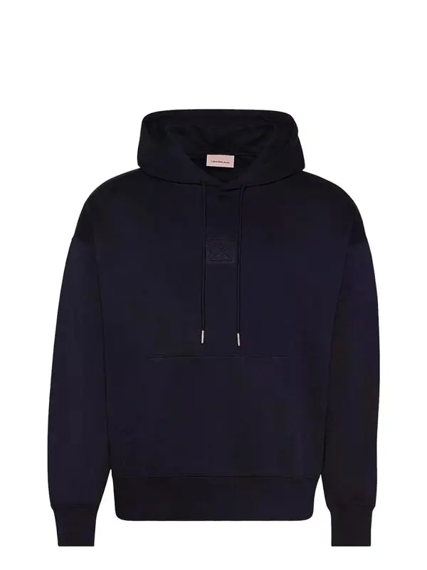 Calvin Klein Logo Cotton Hoodie - Blue