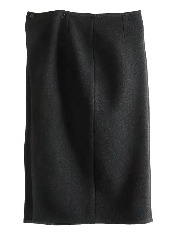 RIER Wool Midi Skirt - Black