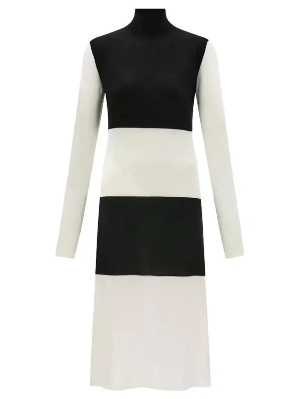 FERRAGAMO Colour-block Turtleneck Dress - White