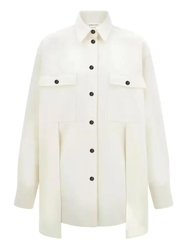 FERRAGAMO Chest-pocket Button-fastening Shirt - White