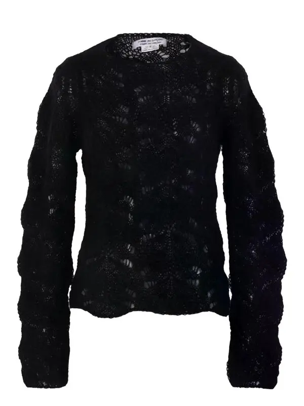 Comme Des Garçons Open-work Long-sleeve Sweater - Black