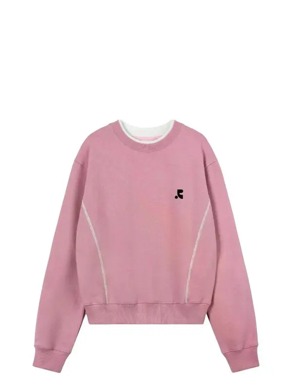 REST&RECREATION Long-sleeved Layered Sweatshirt - Pink