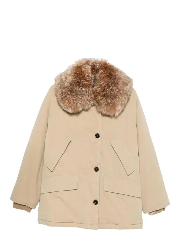 Prada Faux Fur Jacket - Beige