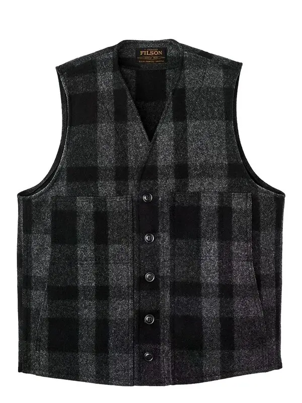 Filson Mackinaw Checked Vest - Grey