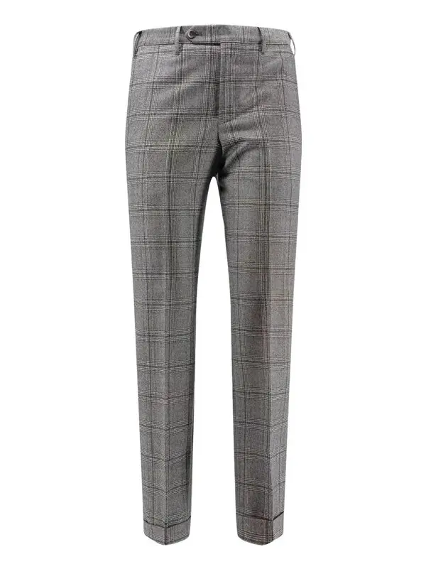 PT TORINO Checked Trousers - Grey