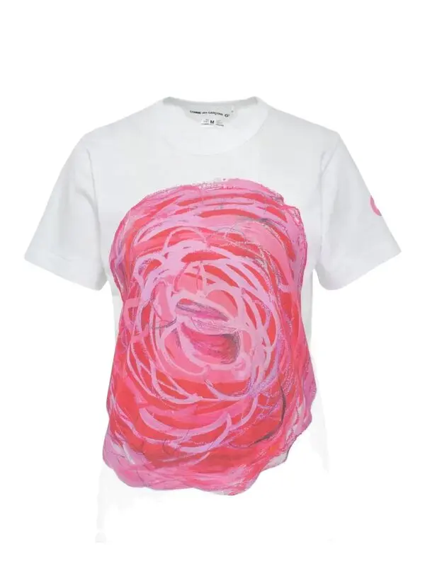 Comme Des Garçons X Mao Yoshino Floral-print T-shirt - White