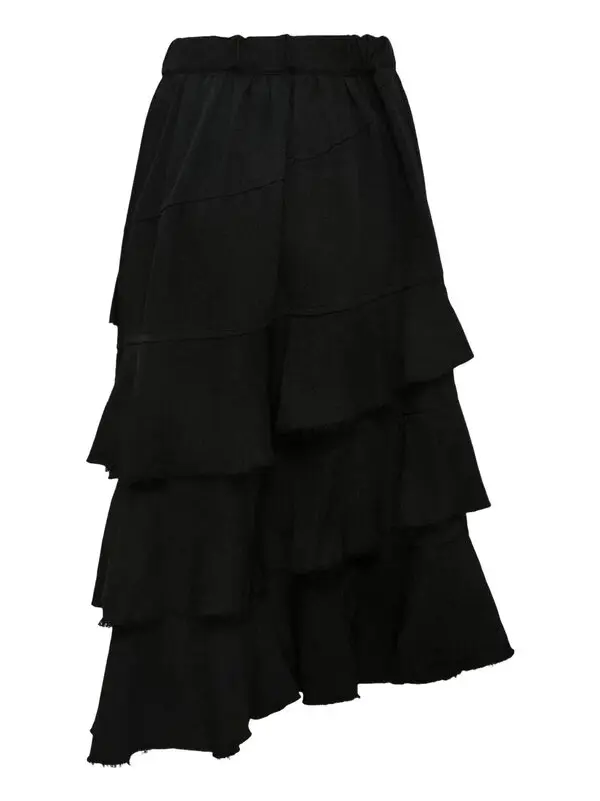 BLACK COMME DES GARÇONS Layered-design Midi Skirt - Black