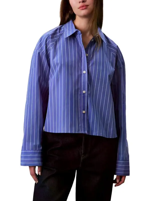 Calvin Klein Striped Cotton Shirt - Blue