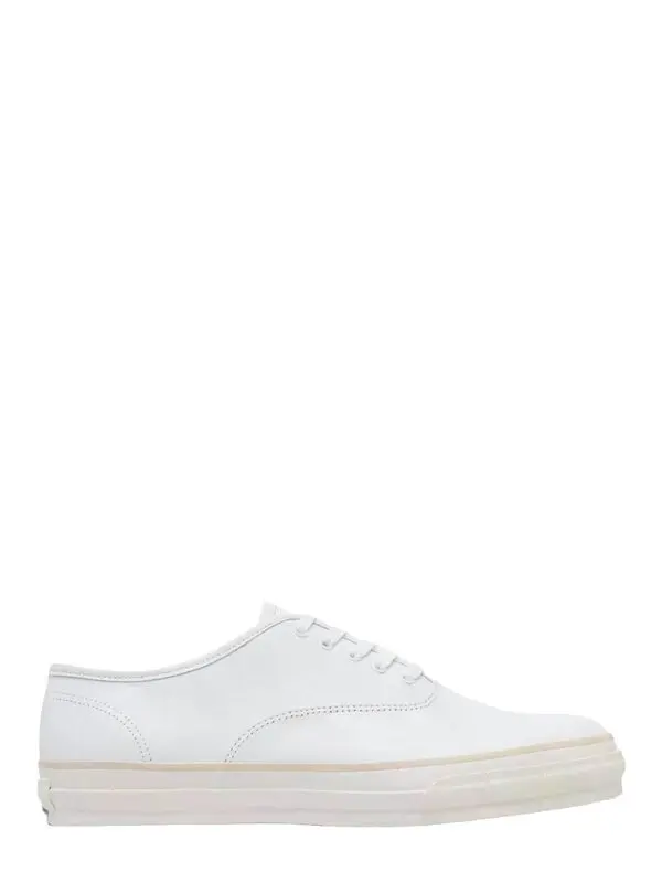 Comme Des Garçons Leather Vulcanized Lace-up Sneakers - White