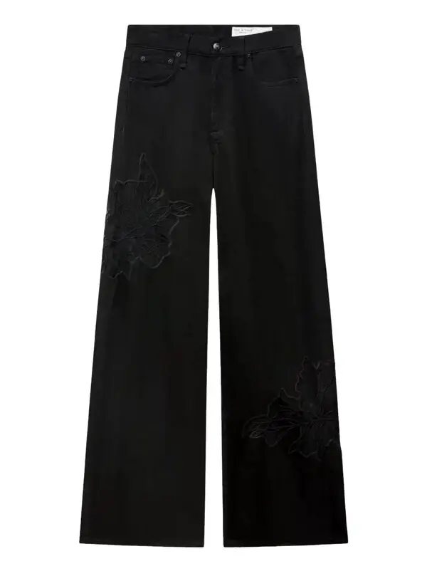 Rag & Bone Sofie Floral-detailed Trousers - Black