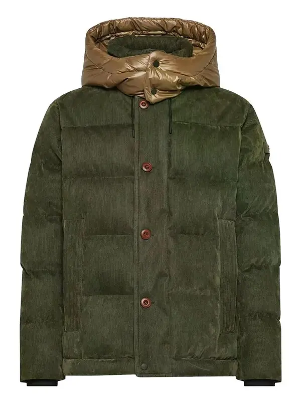 Peuterey Buttoned Corduroy Coat - Green