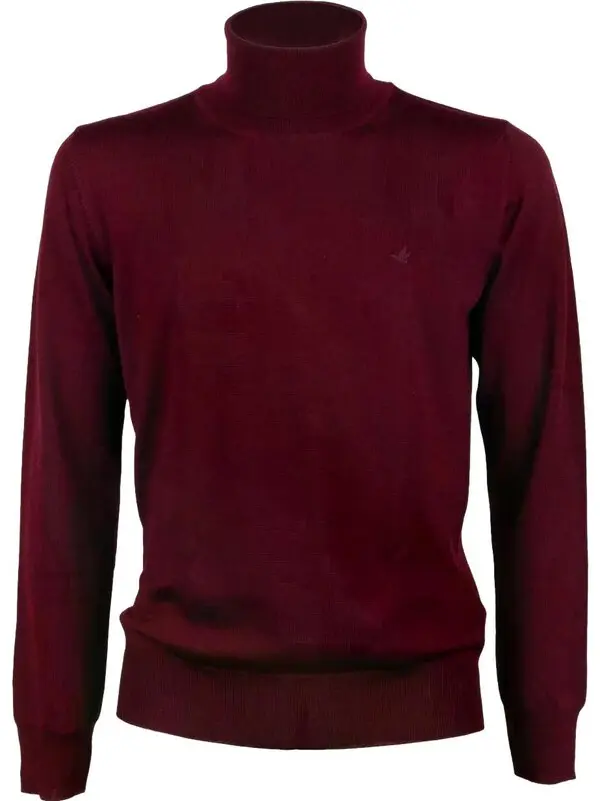 BROOKSFIELD Roll-neck Logo Sweater - Red