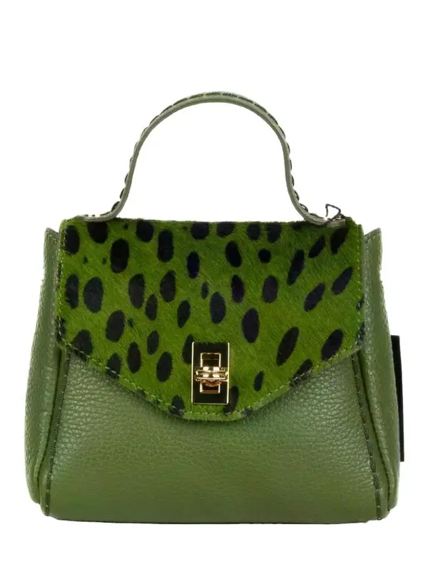 VISONA` Printed Tote Bag - Green