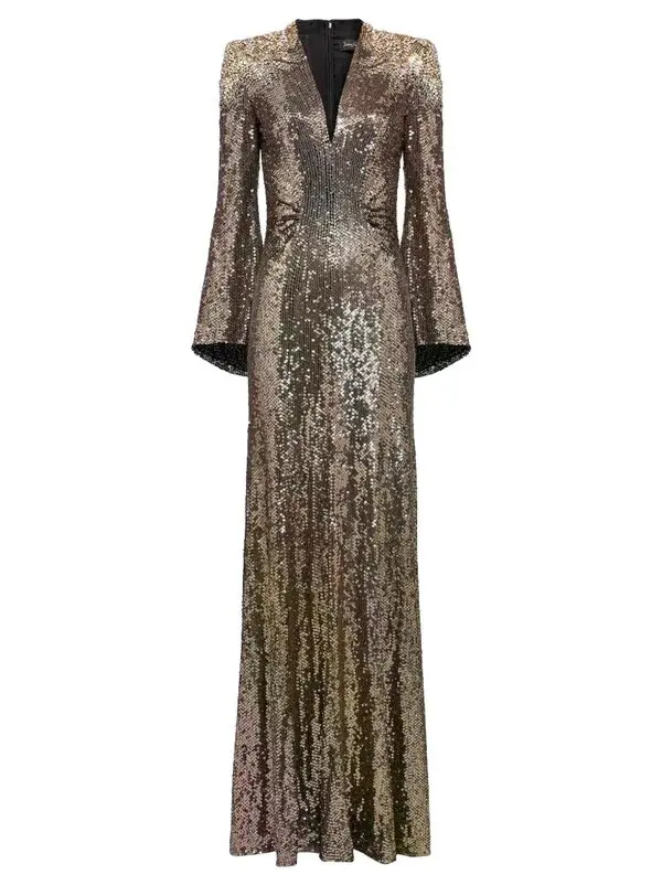 Jenny Packham Sequin-embellished Maxi Dress - Brown