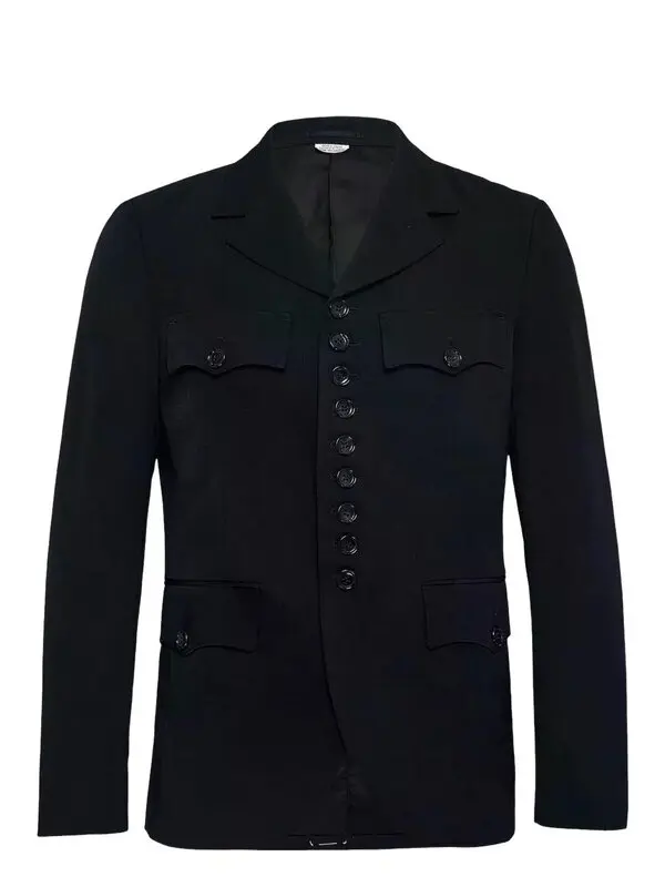 Comme Des Garçons Button-up Wool Jacket - Black