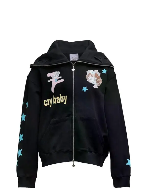 Ashley Williams Butterfly Zip Hoodie - Black